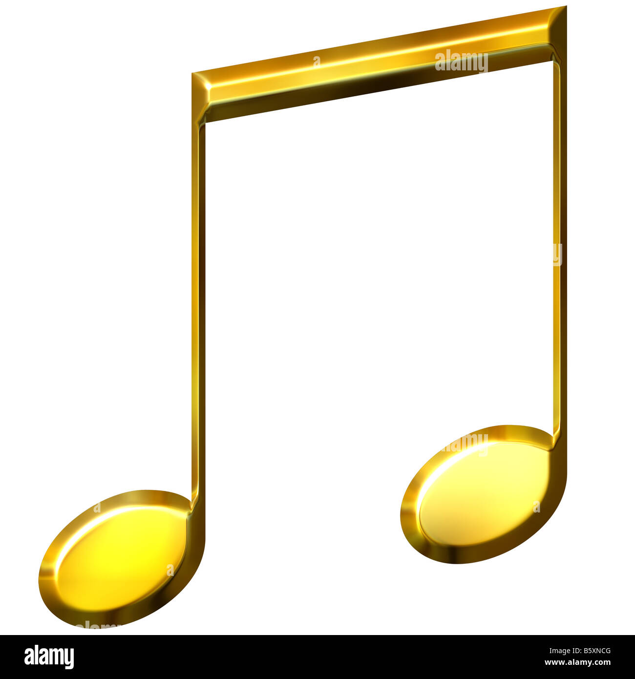 3d golden eighth notes Stock Photo - Alamy