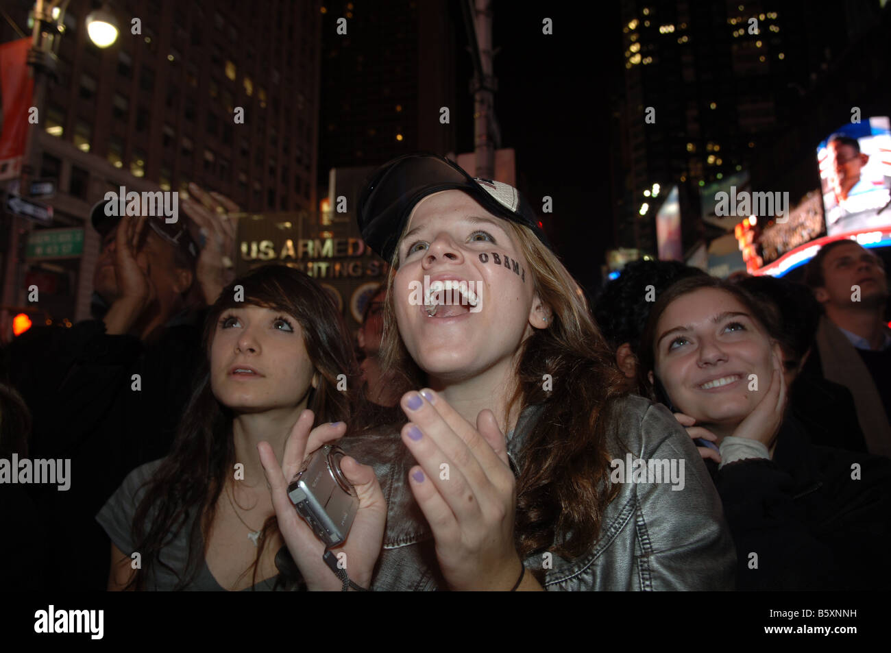 Thousands of Barack Obama supporters watch the election results in ...