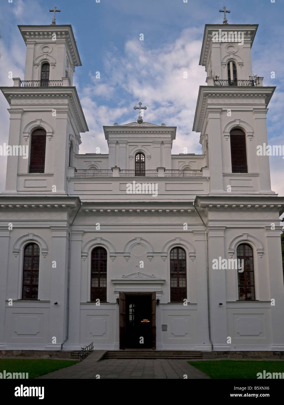 front facade to the church of Birzai Lithuania Baltic states Stock ...