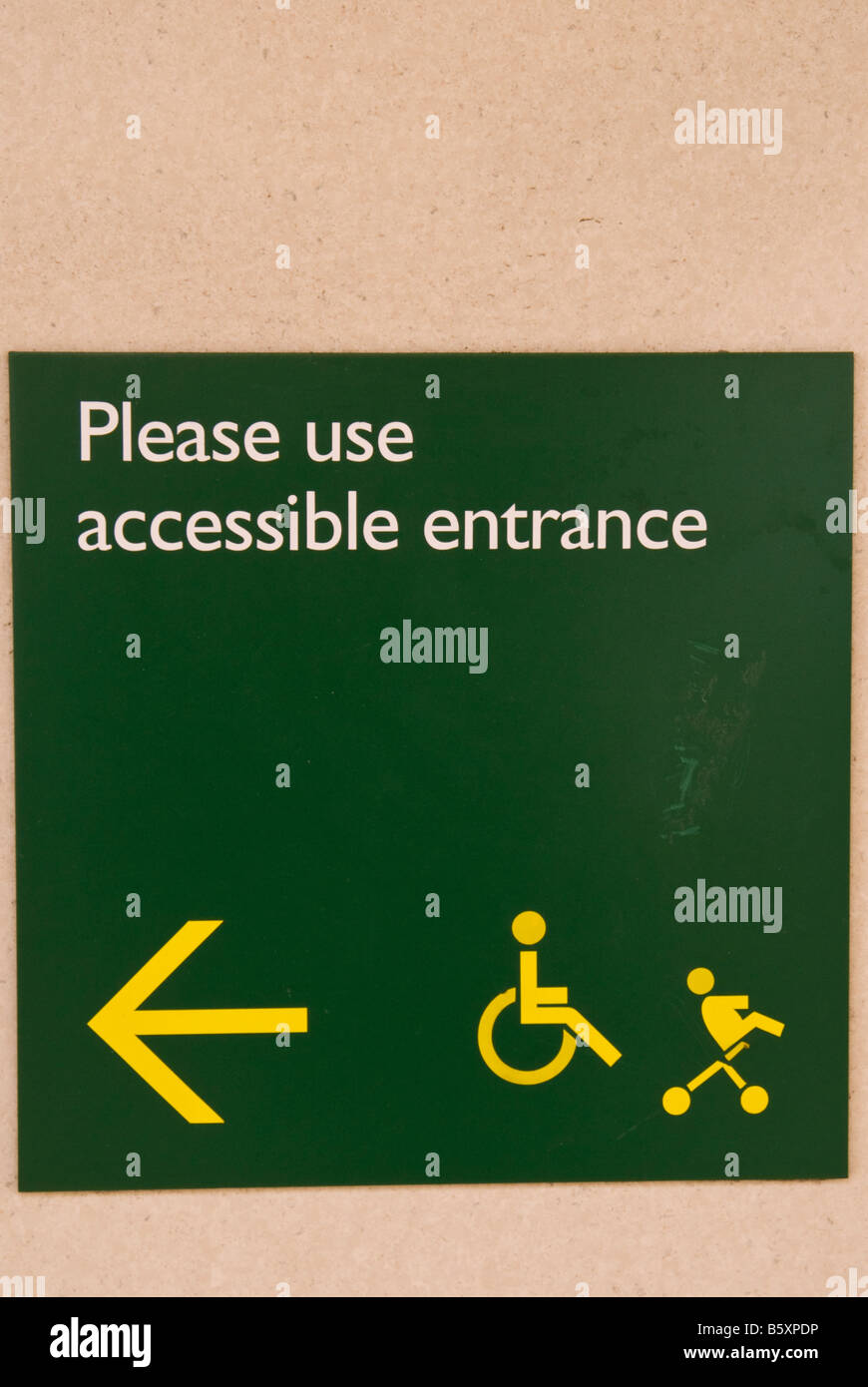 Sign showing disabled people in wheelchairs and mothers with prams or ...