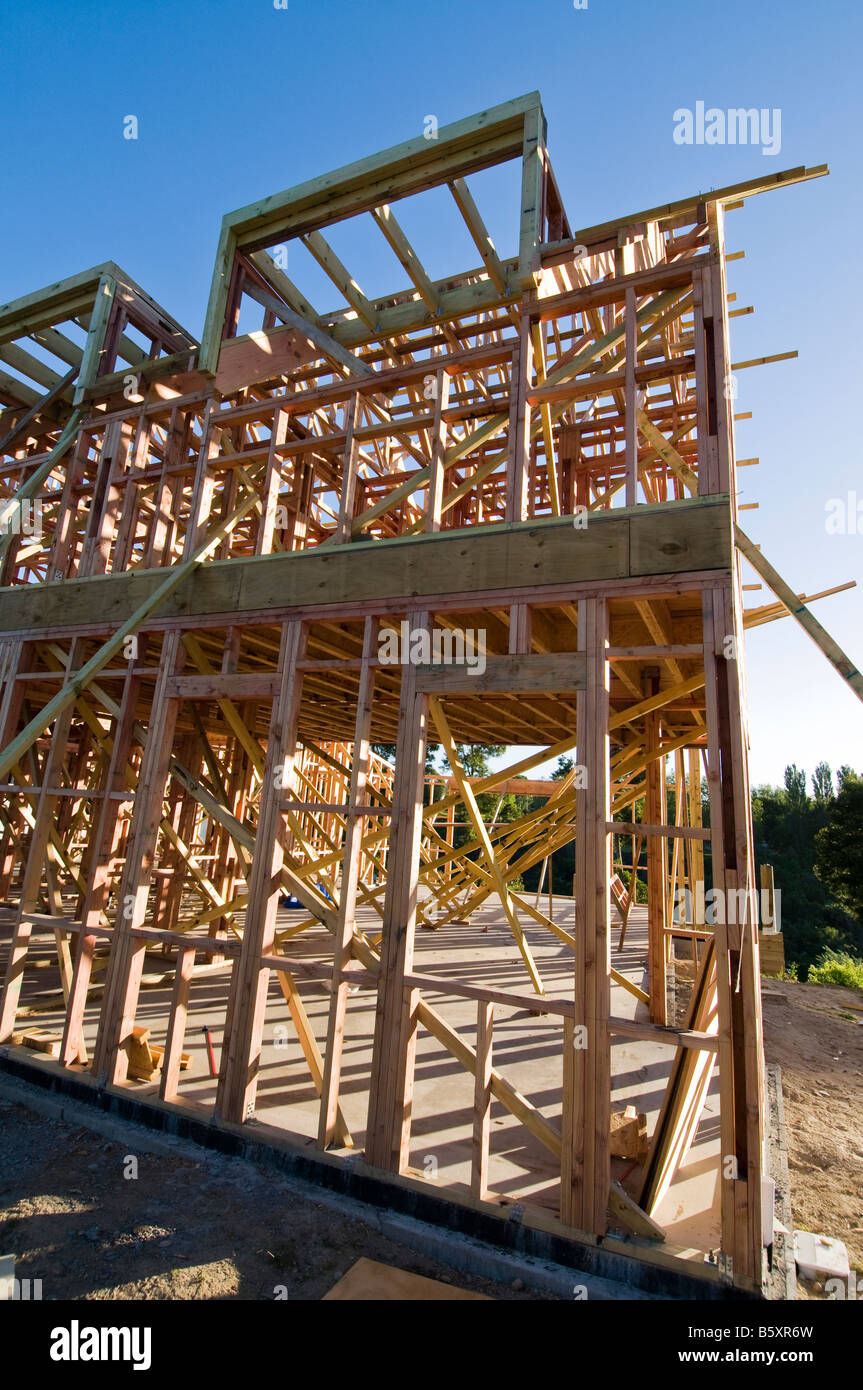 wooden house frame Stock Photo - Alamy