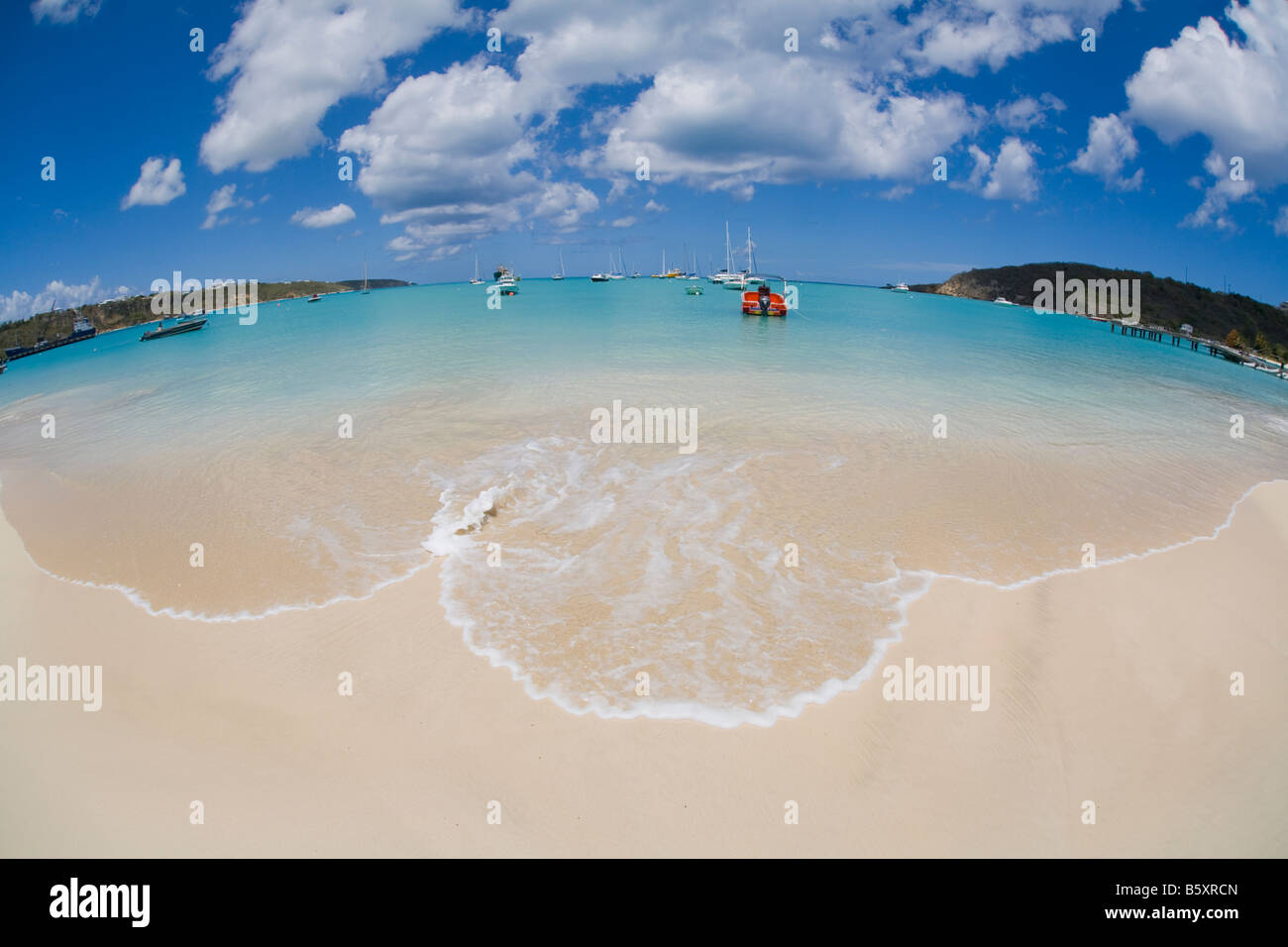 Road Bay harbor in the Sandy Ground area on the caribbean island of ...