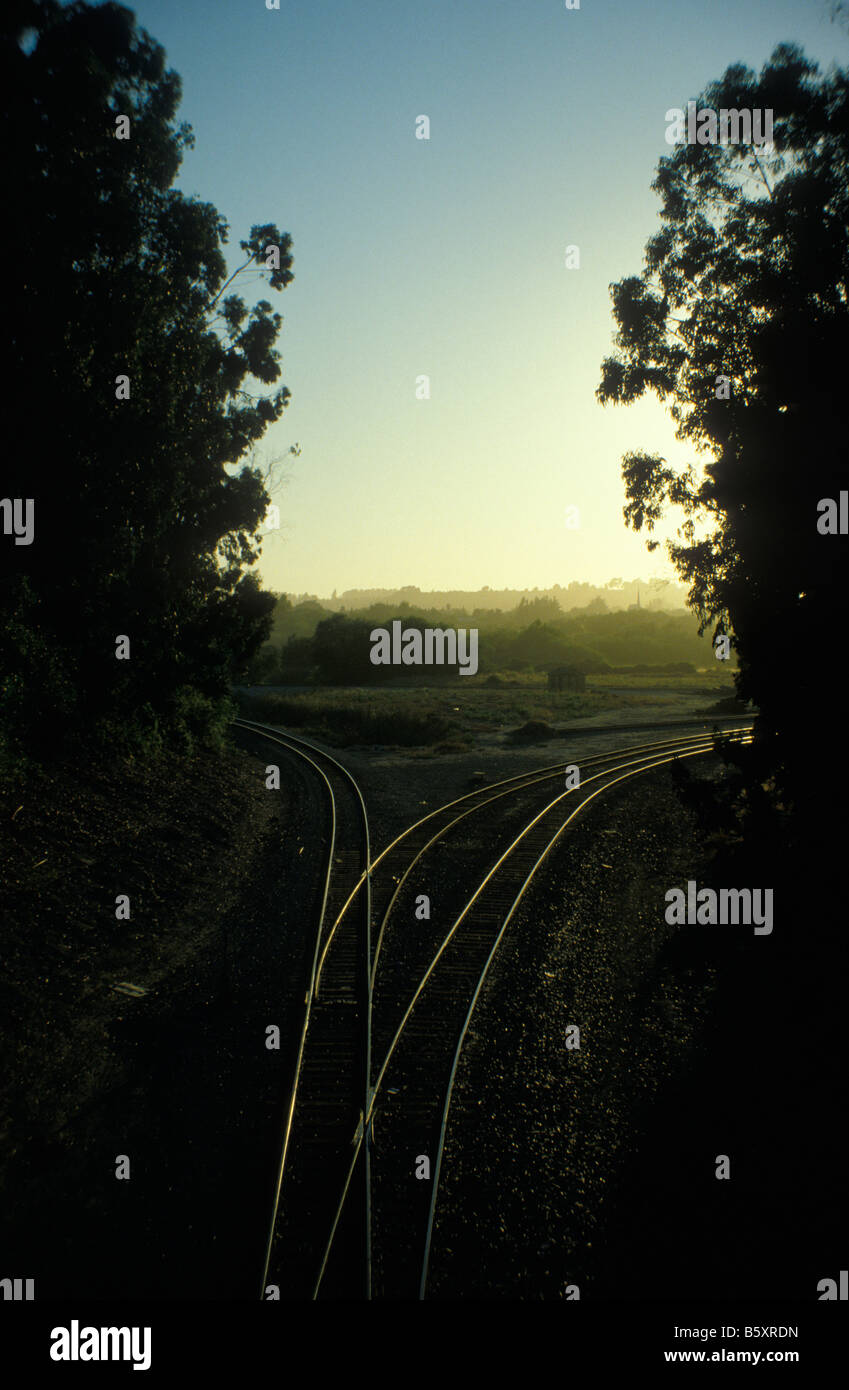 Railway track in California USA Stock Photo - Alamy
