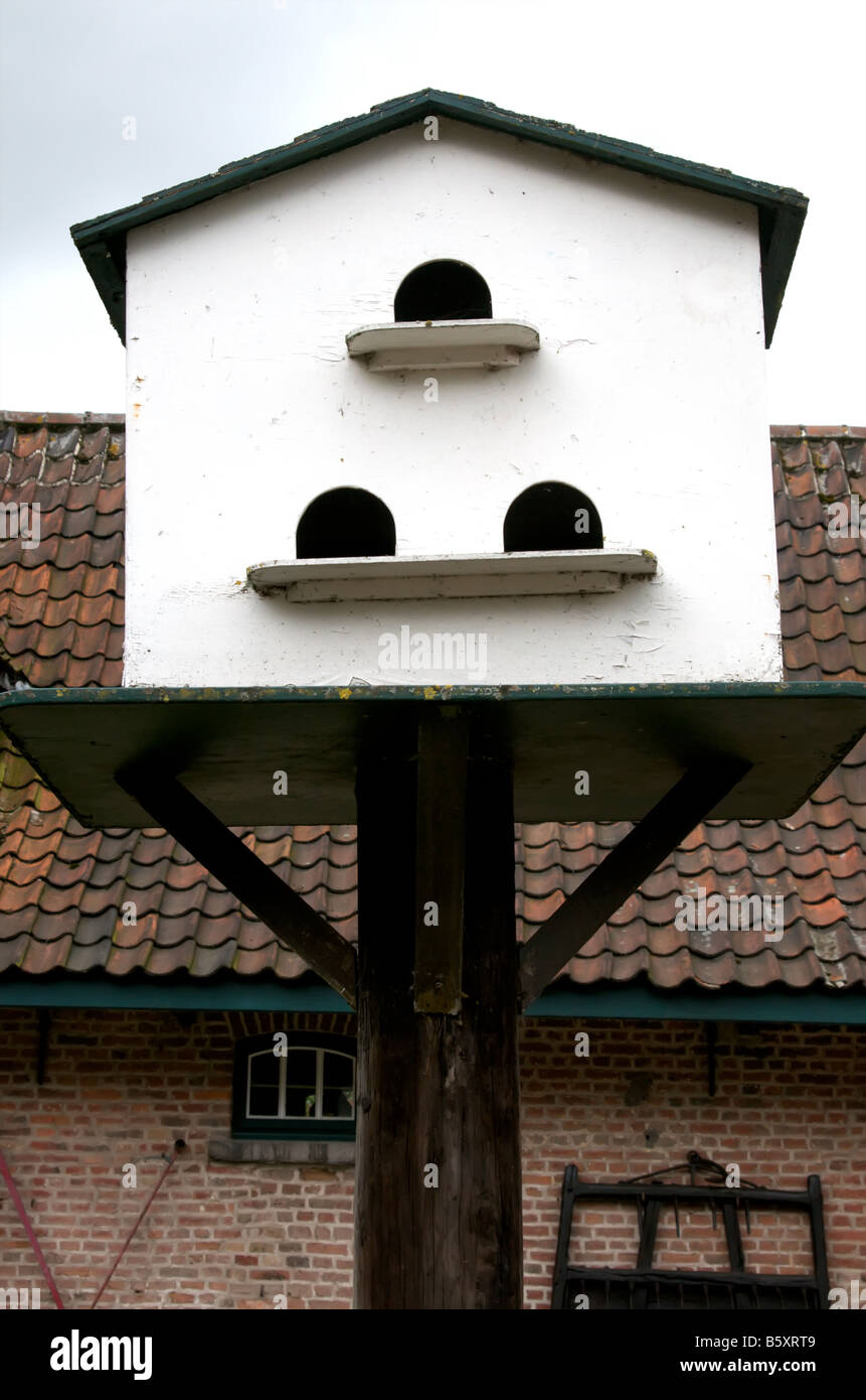 An old fashioned pigeon house in the Court Yard of the Flax Museum in ...