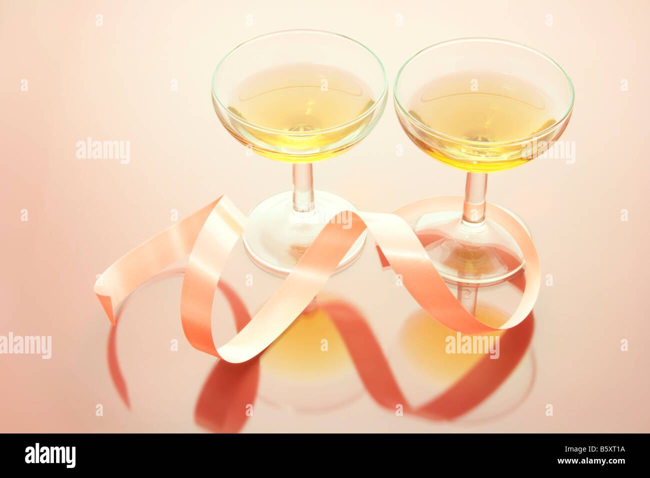 Wine Glasses with Ribbon Stock Photo - Alamy