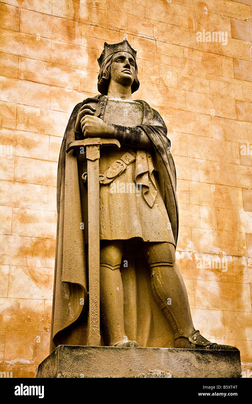Statue of Man with sword in Menorca, Spain Stock Photo - Alamy