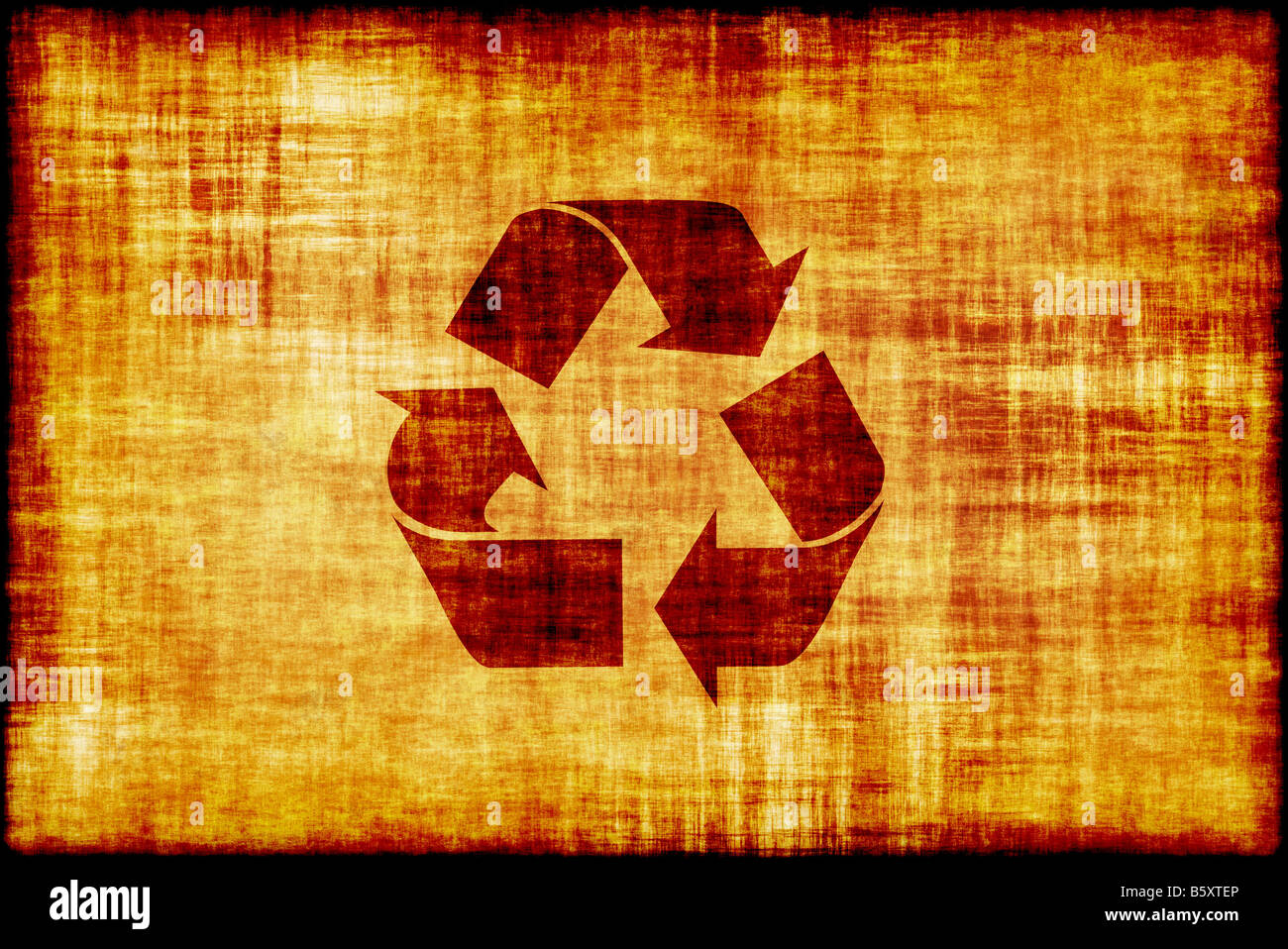 Recycle Symbol on an Old Parchment Paper Stock Photo - Alamy