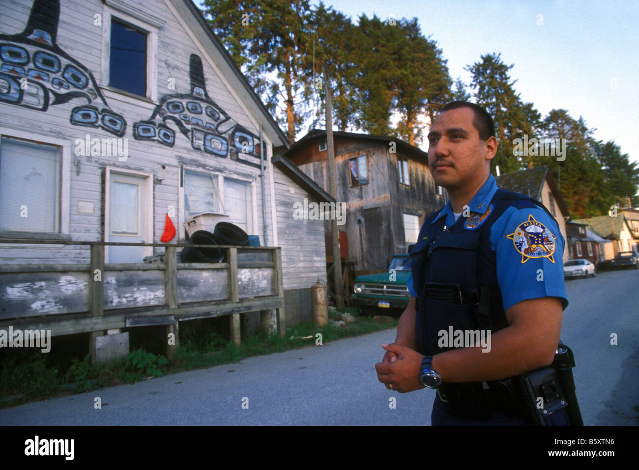 Alaskan State Trooper on patrol in the remote native community of ...