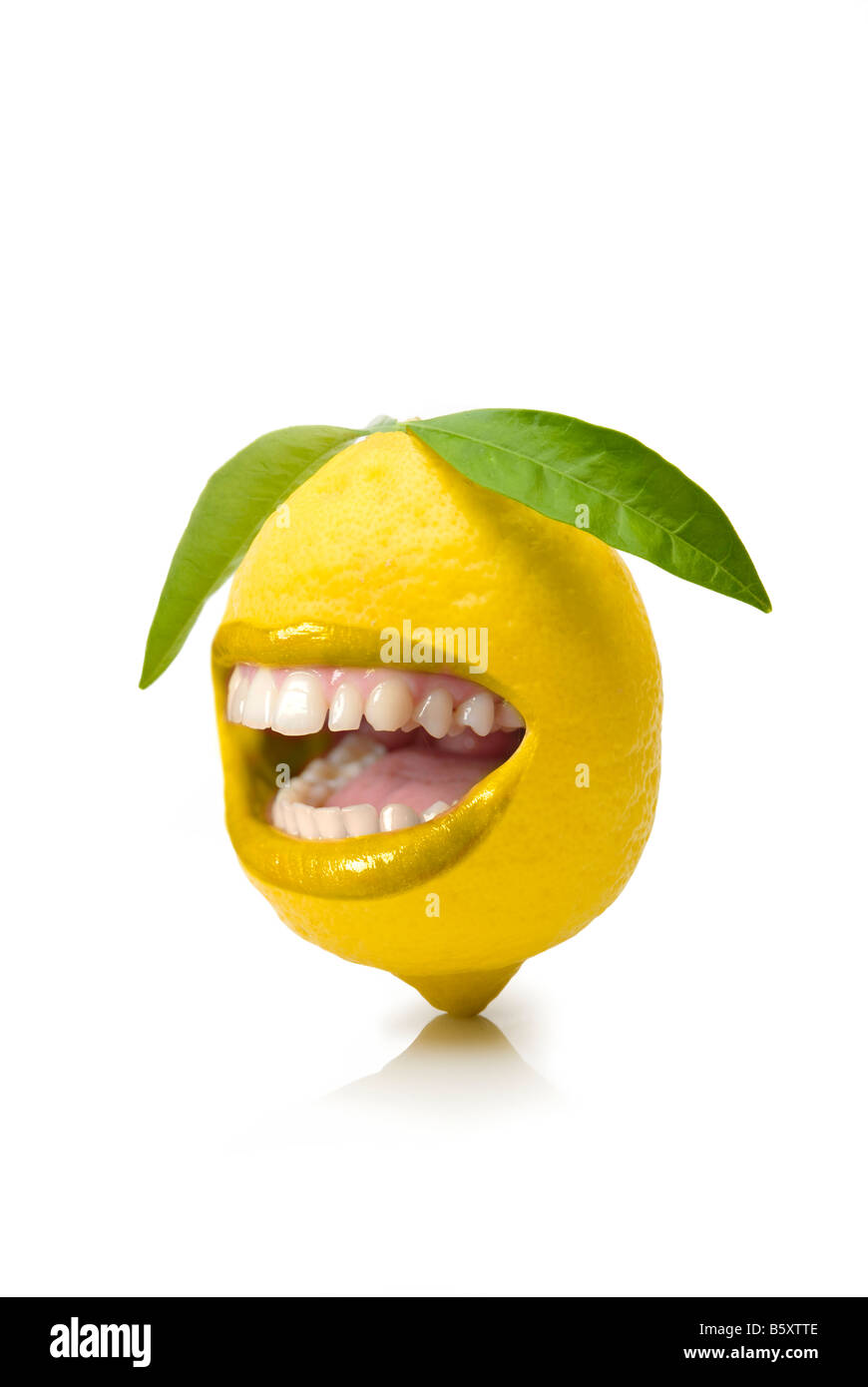smiling lemon over white background Stock Photo - Alamy
