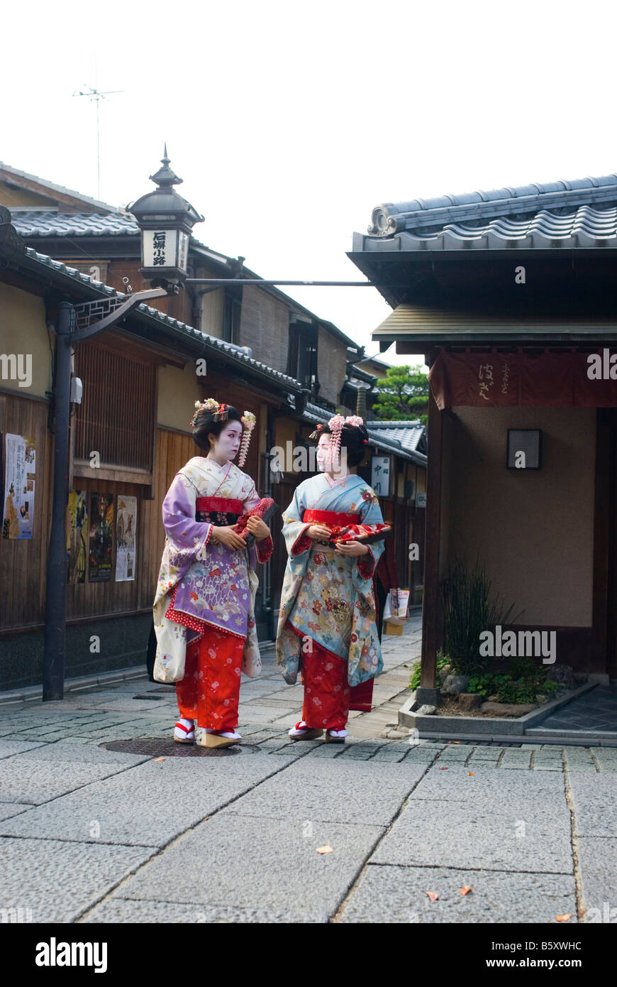 Maiko apprentice of Geisha dressed in Kimono KYOTO Japan Stock Photo ...