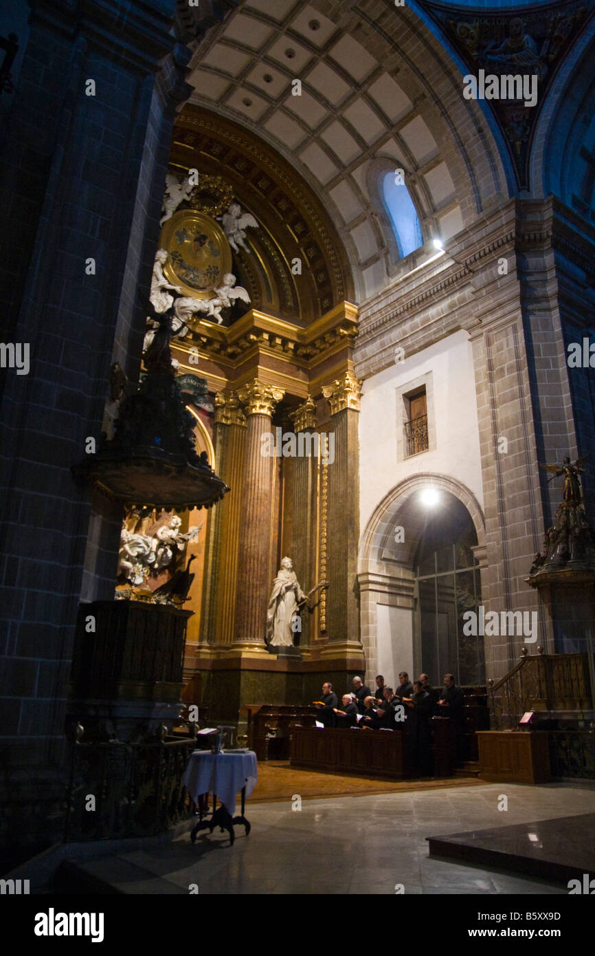 Benedictine monks sing mass, Samos Monastery, along the Camino de ...