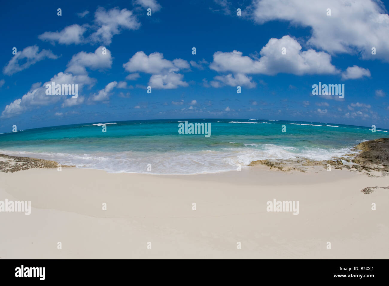 Small secluded beach on the caribbean island of Anguilla in the British ...