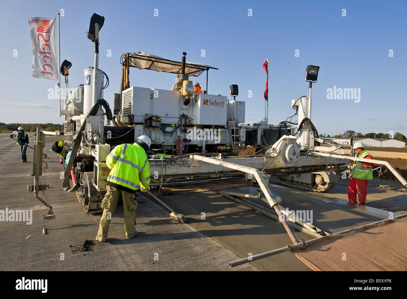 Airport runway construction at Sywell Aerodrome Northamptonshire Stock ...