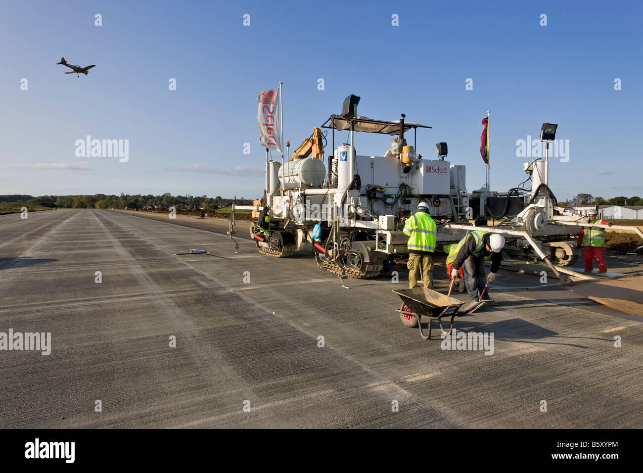 Airport runway construction at Sywell Aerodrome Northamptonshire Stock ...