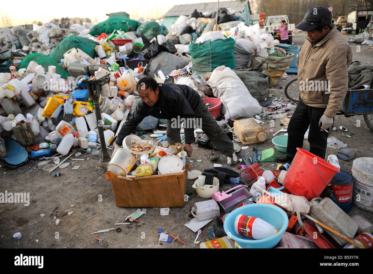 A recycling station in outskirts of Beijing, China. 20-Nov-2008 Stock ...