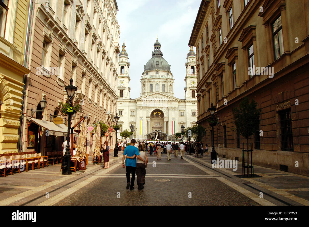 Hungary, Budapest, St Stephen's Cathedral view from Zrinyi utca Stock ...