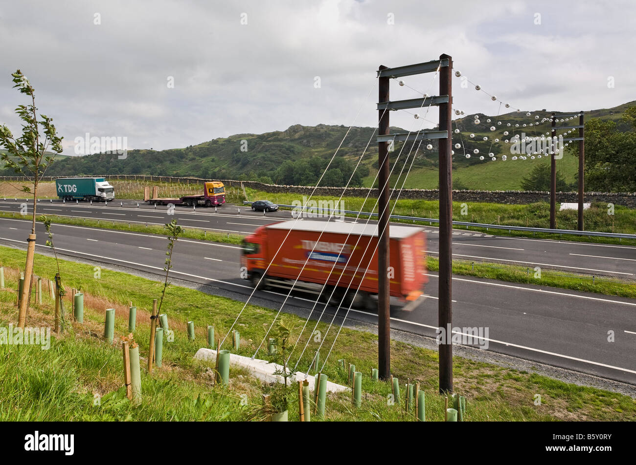 Bat bridge over the A590 dual carriageway in Cumbria Stock Photo - Alamy