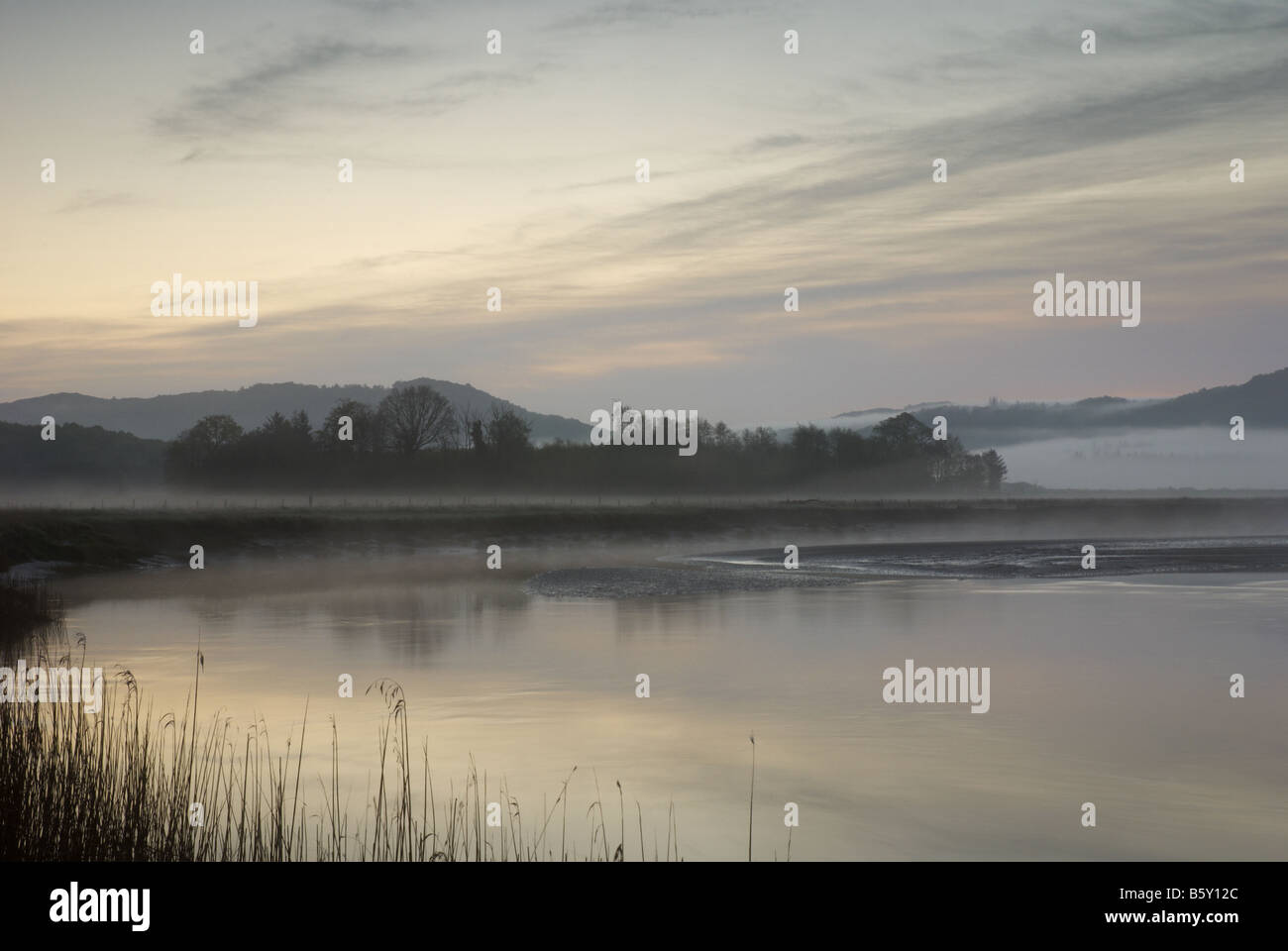River Estuary Misty Dawn Stock Photo - Alamy