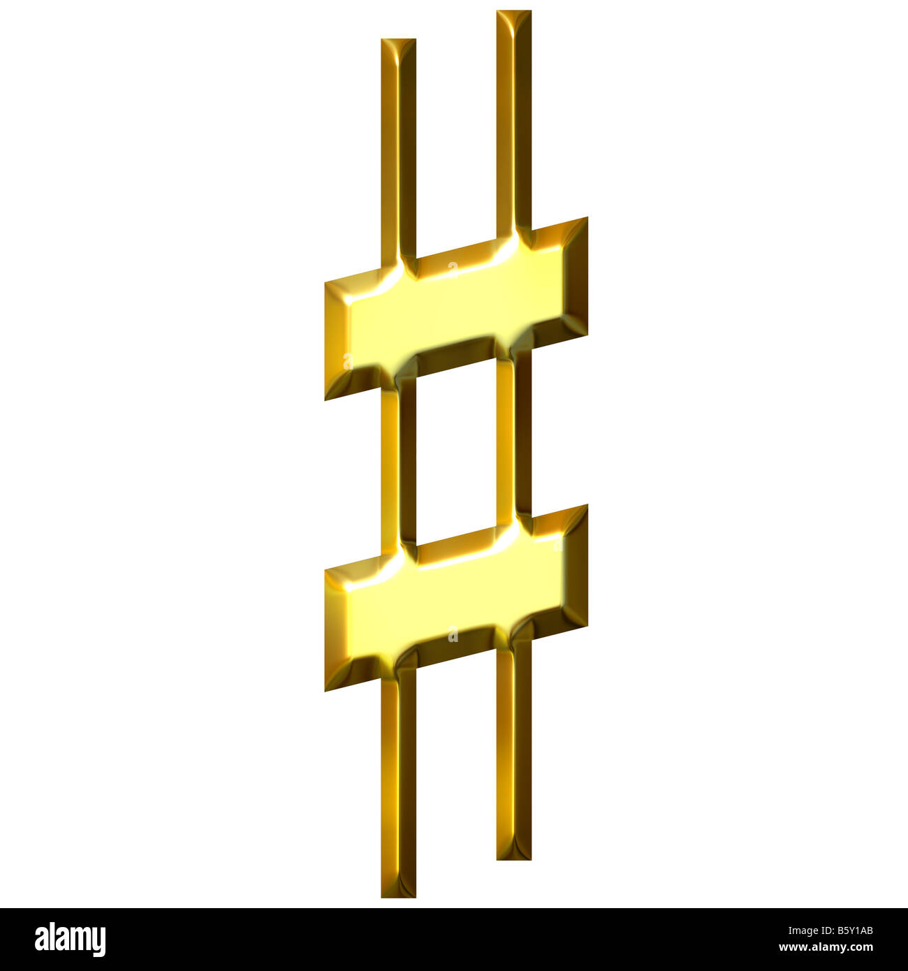 3d golden sharp symbol Stock Photo - Alamy