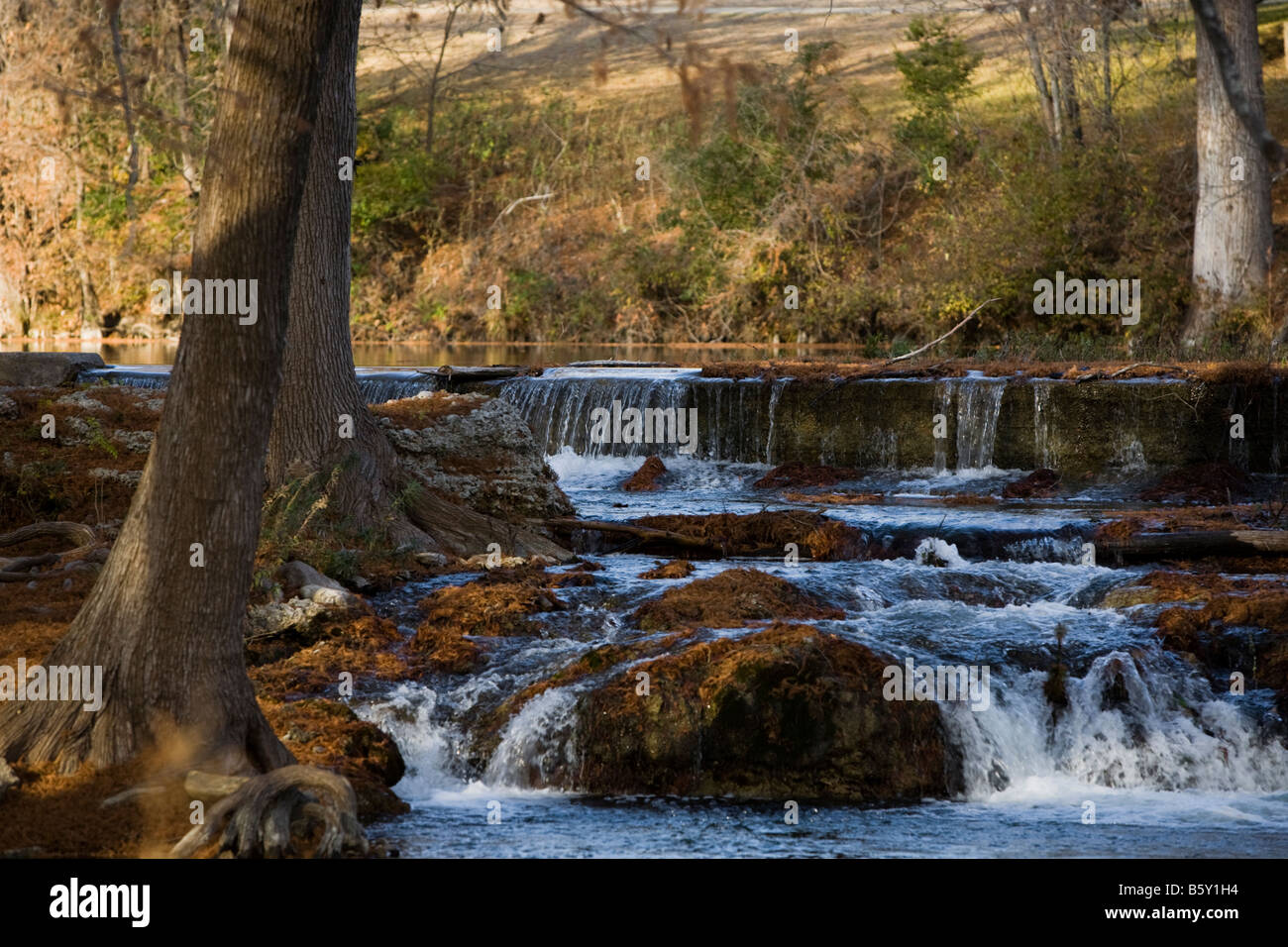 Waterfall Landscape in Texas Hill Country during the autumn fall season ...