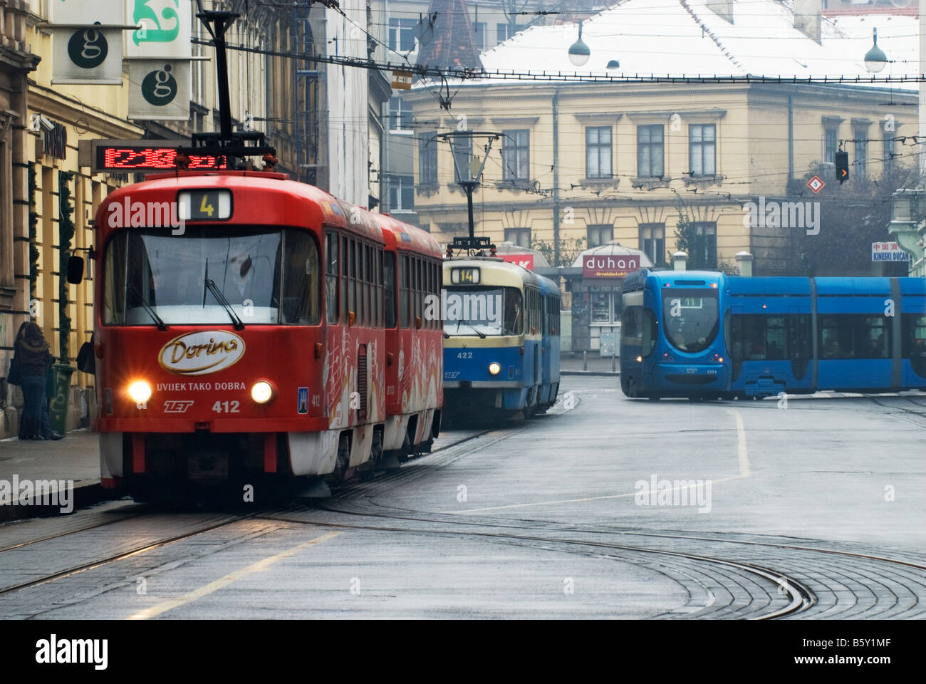 Trams in Zagreb Croatia Stock Photo - Alamy
