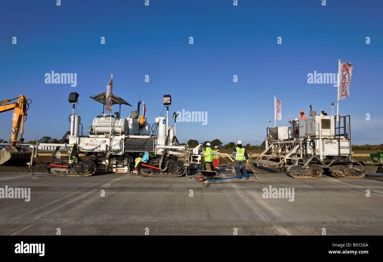 Airport runway construction at Sywell Aerodrome Northamptonshire Stock ...