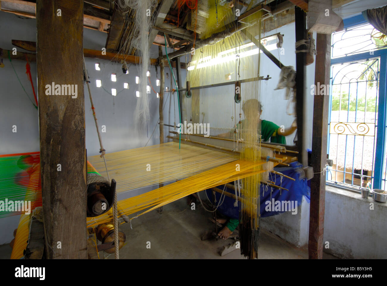 A SILK WEAVING CENTER IN DARASURAM NEAR KUMBAKONAM TAMILNADU INDIA ...