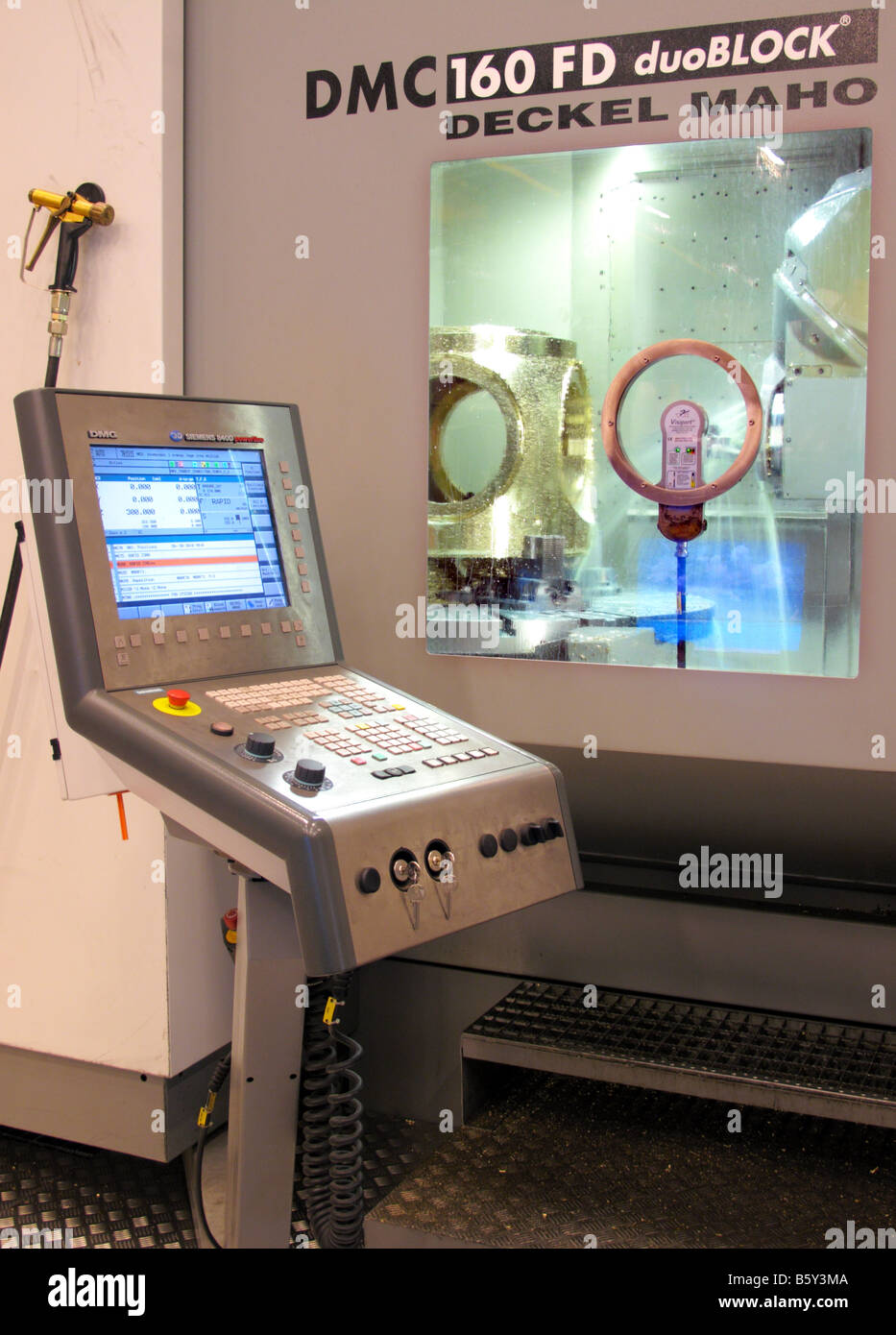 Steering panel of a modern machine for combined turning and milling ...