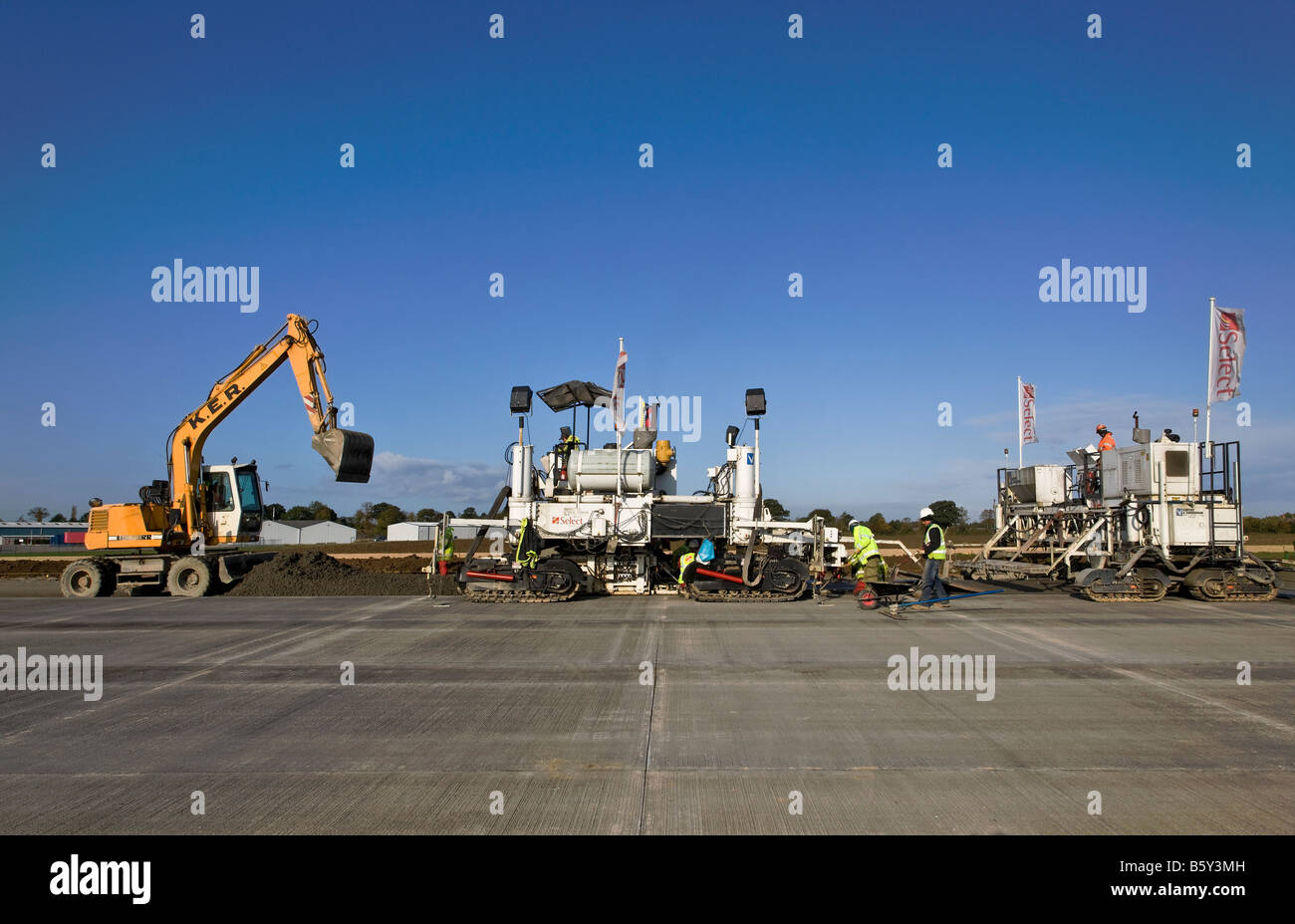 Airport runway construction at Sywell Aerodrome Northamptonshire Stock ...