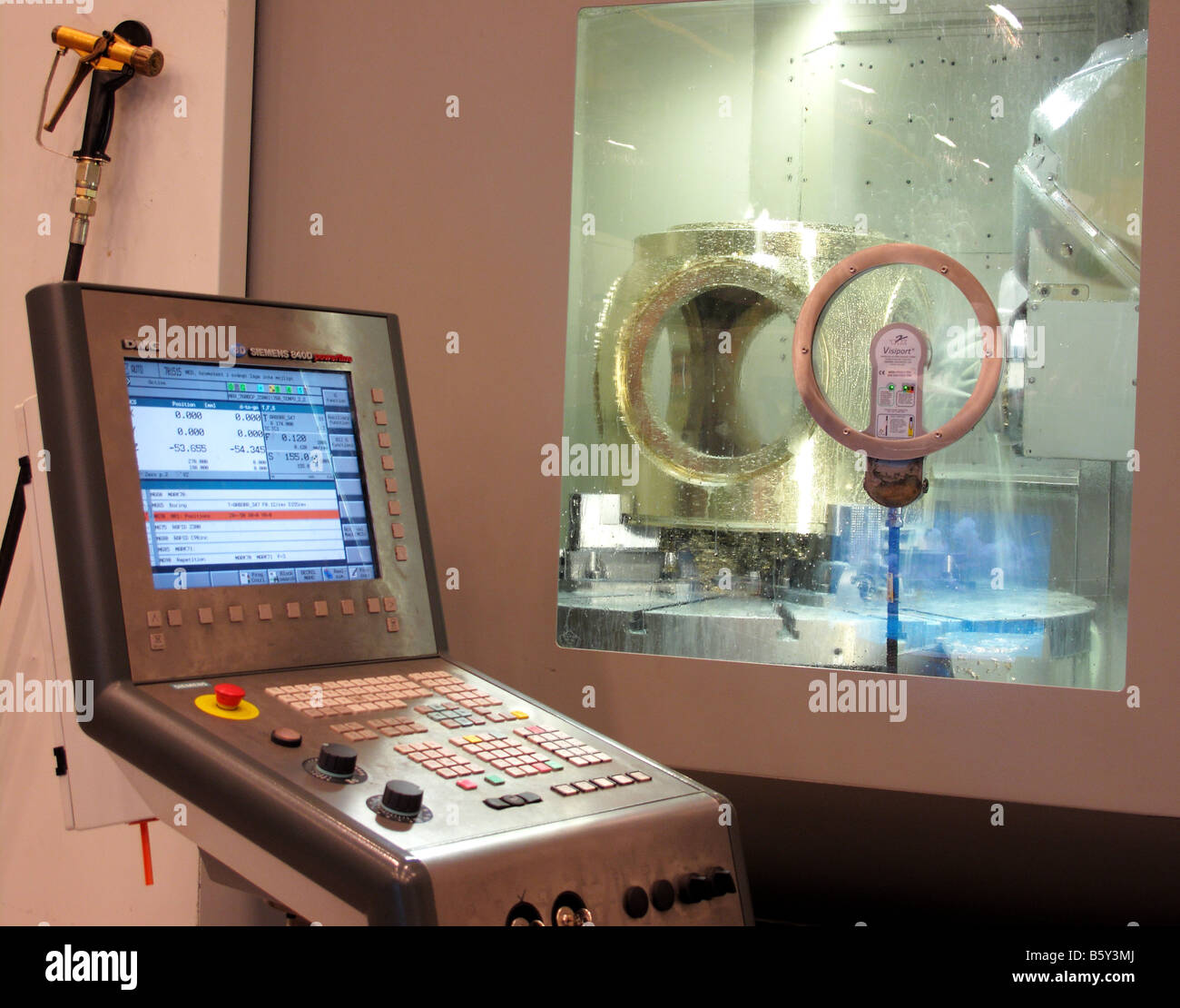 Steering panel of a modern machine for combined turning and milling ...