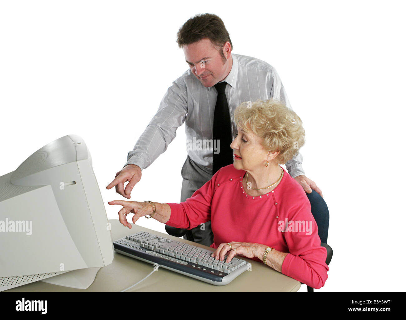 Computer lessons for the elderly hi-res stock photography and images ...
