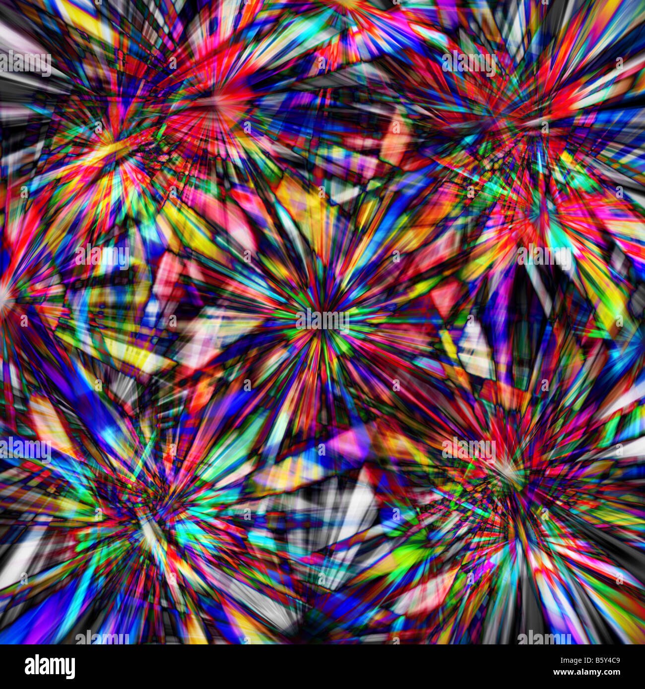 An abstract rainbow colored chaos illustration Very colorful works ...