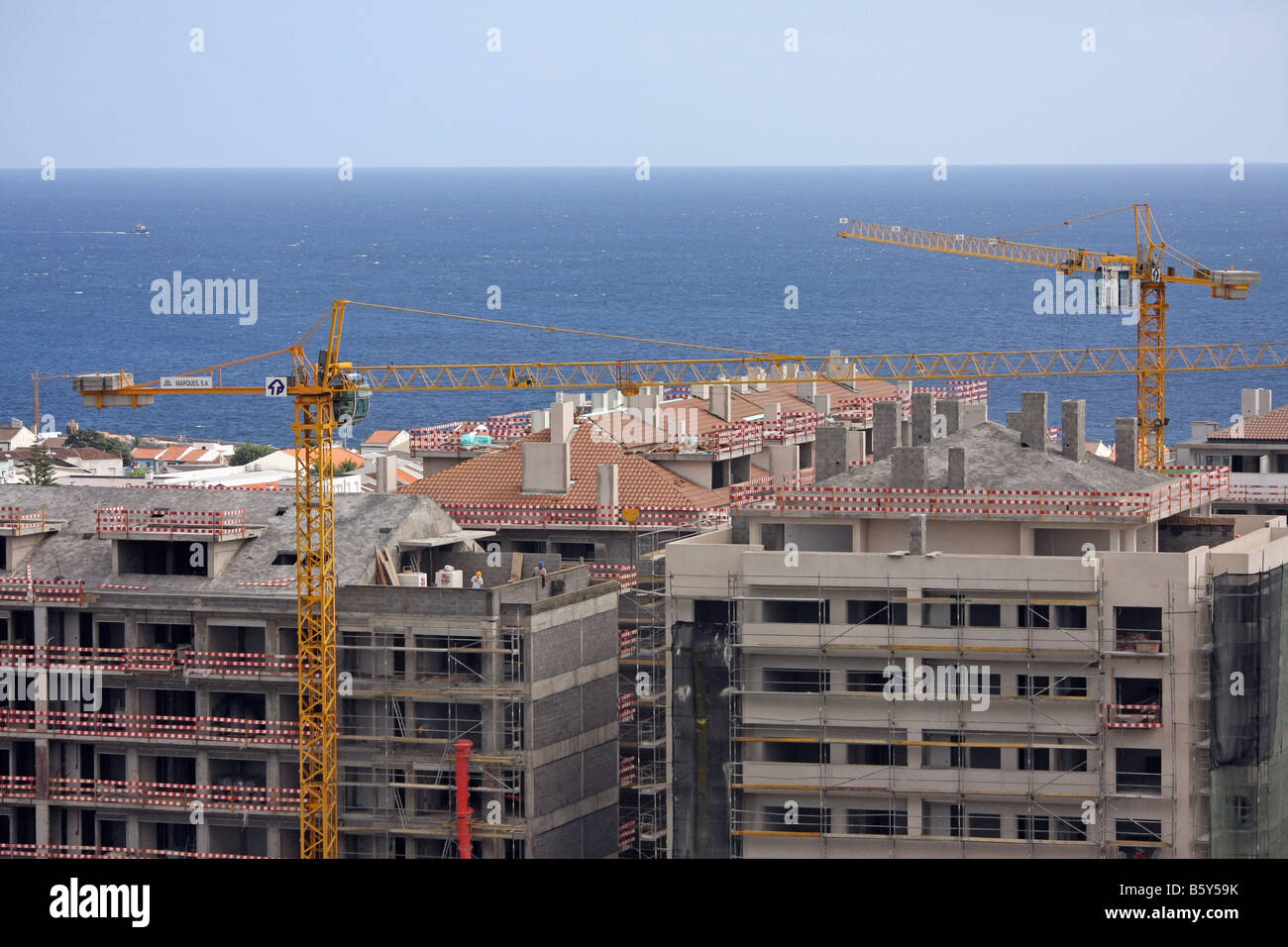 Building new high rise apartements in Ponta Delgada, Azores, Portugal ...