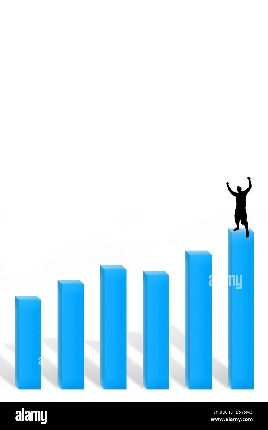 3d profit chart silhouette man Cut Out Stock Images & Pictures - Alamy