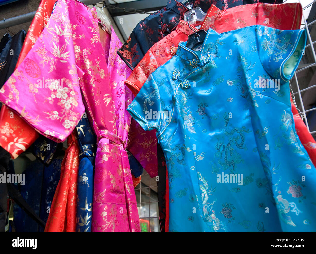 Chinese women dresses on display for sale in Chinatown Manhattan New ...