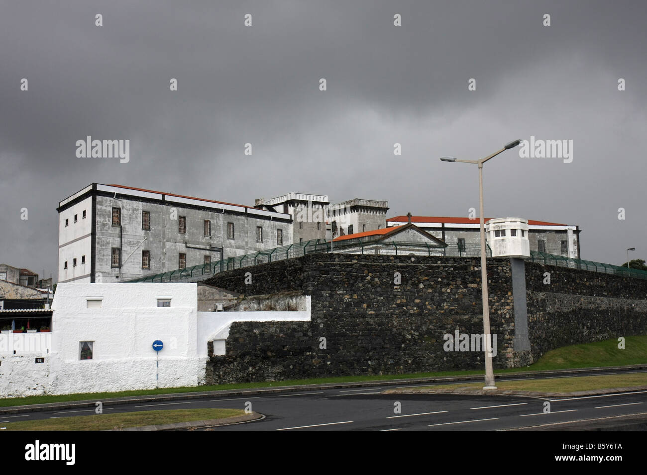 The prison in Ponta Delgada, São Miguel, Azores, Portugal Stock Photo ...
