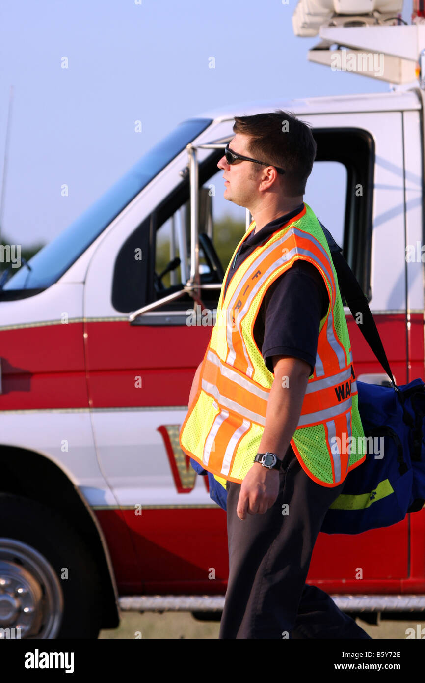 An EMT at the emergency scene mass casualty incident Stock Photo - Alamy