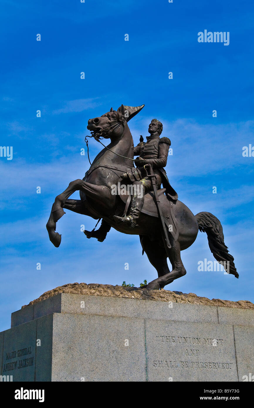 Statue of Andrew Jackson on horse in New Orleans, Louisiana Stock Photo ...
