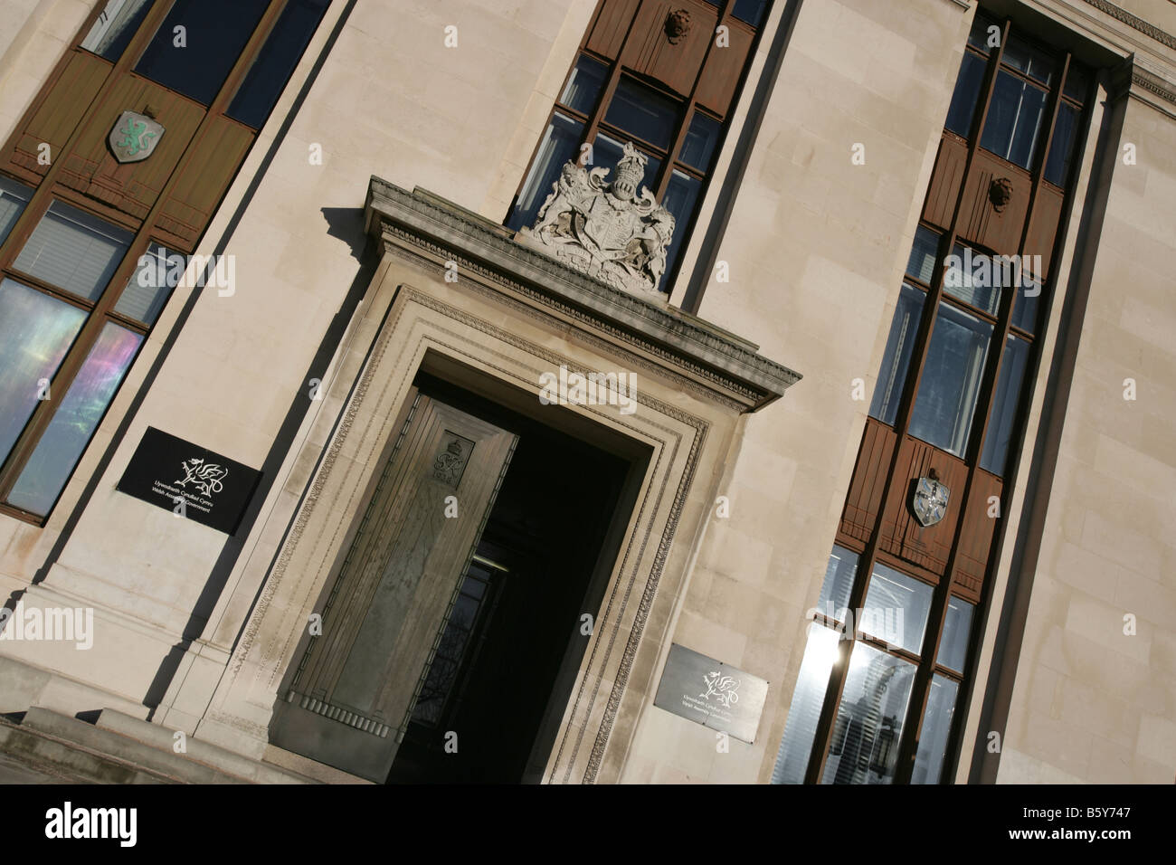City of Cardiff, Wales. The Crown Building at Cathays Park is the head ...