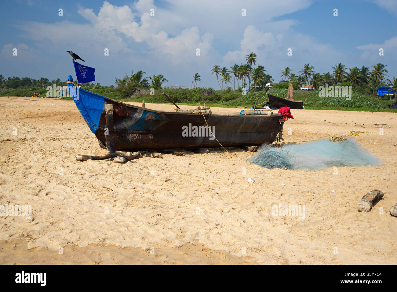 Fishing Boat on Calangute Beach, Goa, India Stock Photo - Alamy
