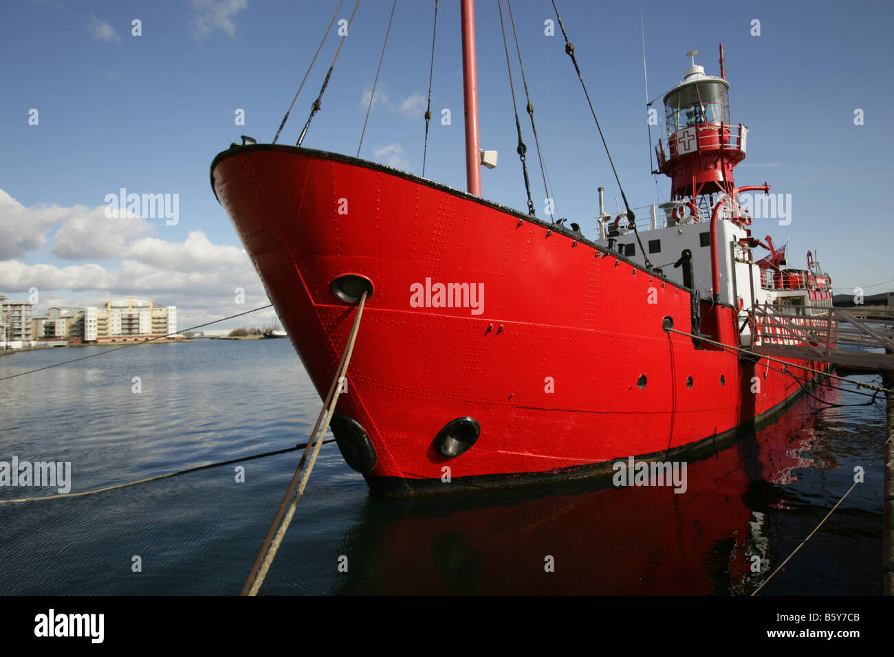 City of Cardiff, Wales. The Lightship 2000 Helwick LV14 is a floating ...