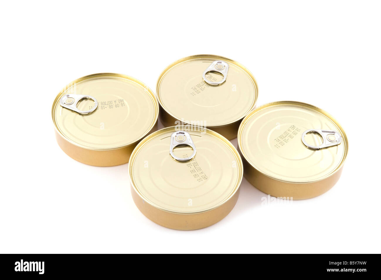 object on white Tin with canned food Stock Photo - Alamy