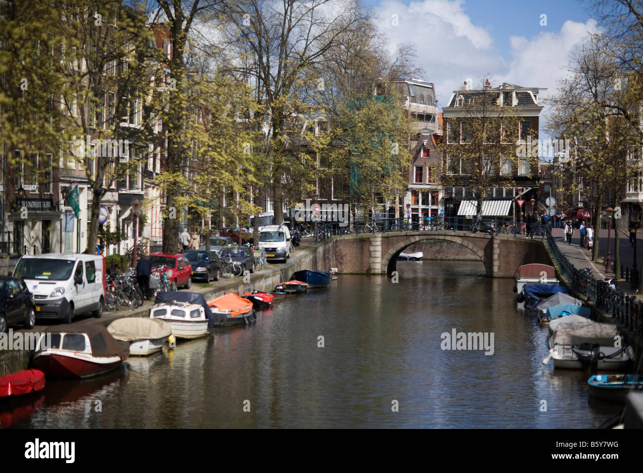 A view down one of Amsterdam’s many canals and waterways Stock Photo ...