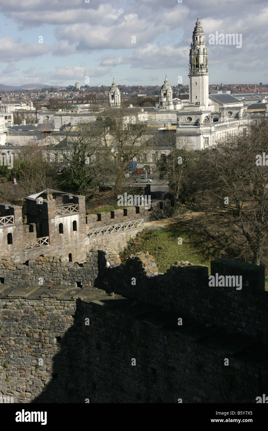 City of Cardiff, Wales. View of Cardiff city skyline and the Cardiff ...