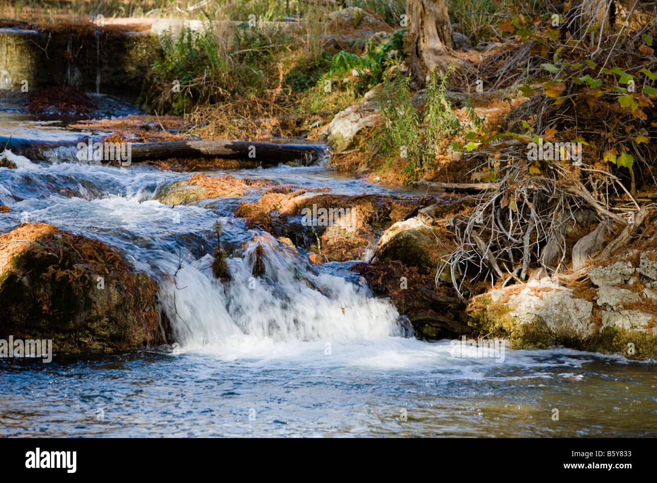 Waterfall Landscape in Texas Hill Country during the autumn fall season ...