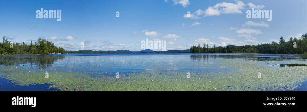 Panoramic of Raquette Lake in the Adirondack Mountains of New York ...