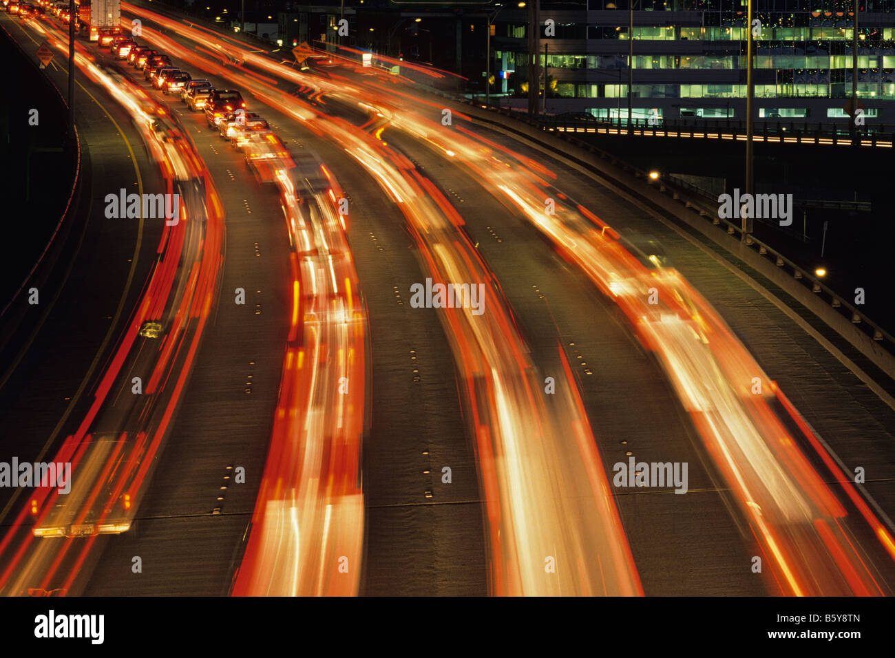 Rush hour traffic through downtown Seattle along Interstate 5 Seattle ...