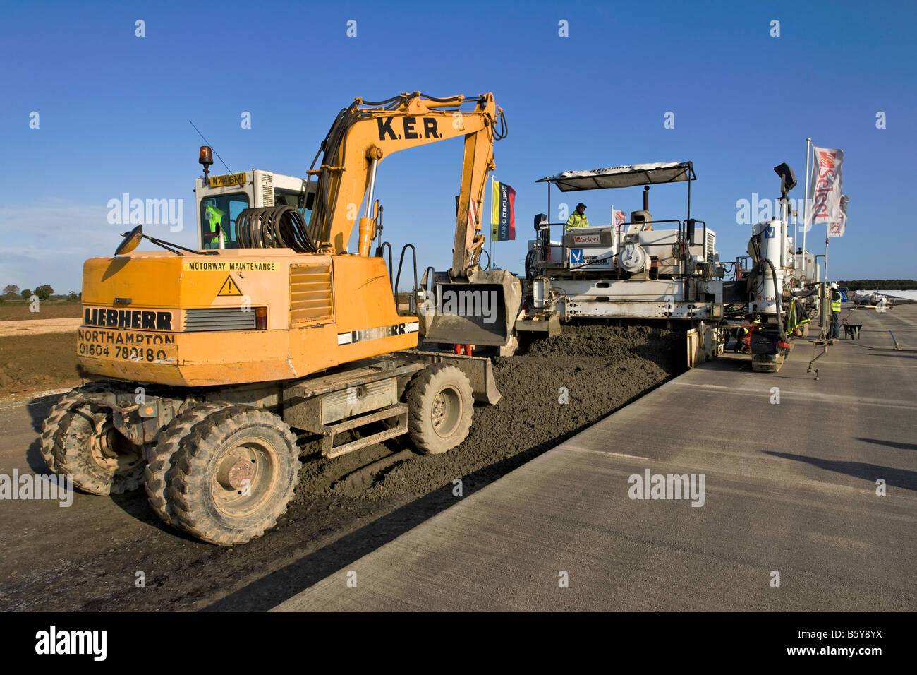 Airport runway construction at Sywell Aerodrome Northamptonshire Stock ...