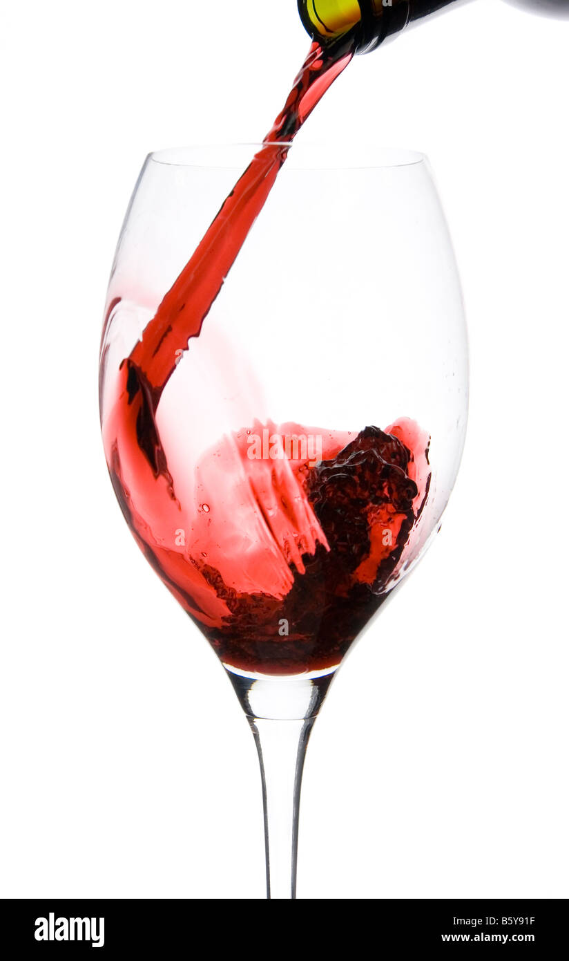 a clear glass of red wine isolated on white background Stock Photo - Alamy