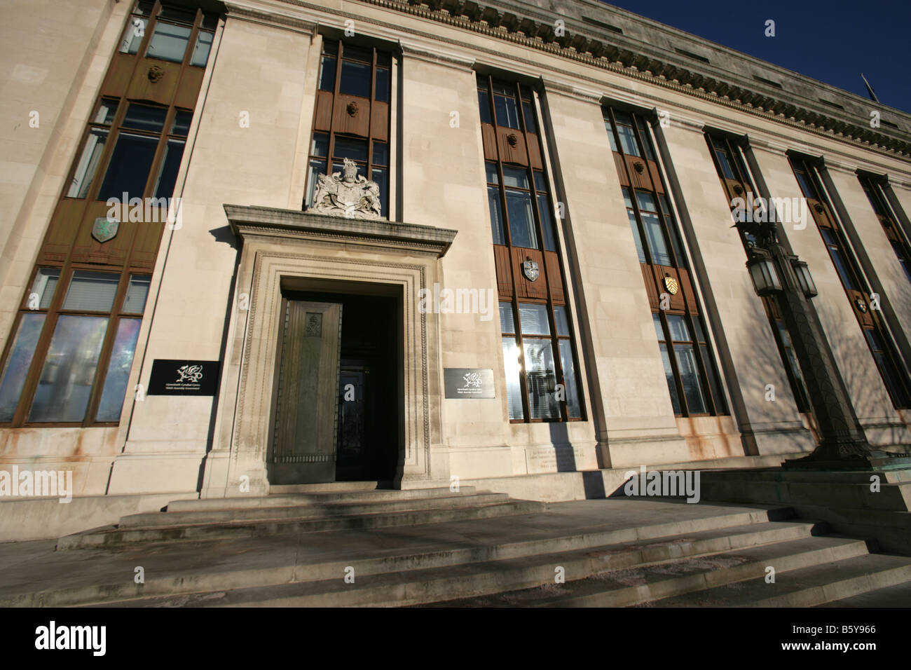 City of Cardiff, Wales. The Crown Building at Cathays Park is the head ...